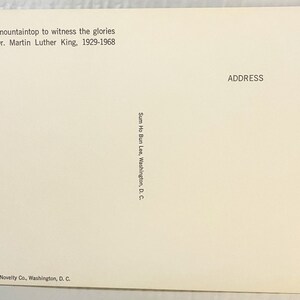 Huge Vintage 1960s Commemorative Martin Luther King Postcard MLK ...