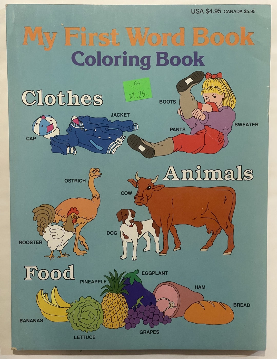 Vintage 1993 My First Word Book Coloring Book, Glimpse Into Past! - Etsy