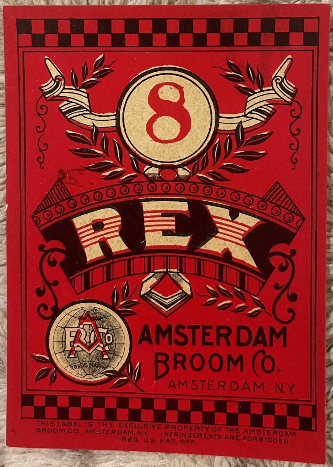 Antique Vintage Rex Broom Label, Amsterdam, NY 1900s -1920s - Etsy