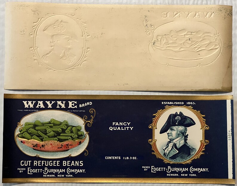 Antique Vintage 1920s Wayne Gold Embossed Can Label Newark, NY - Etsy