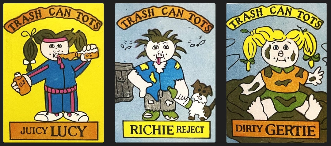Vintage 1980s Trash Can Tots Stickers Madballs and Garbage Pail Kids ...