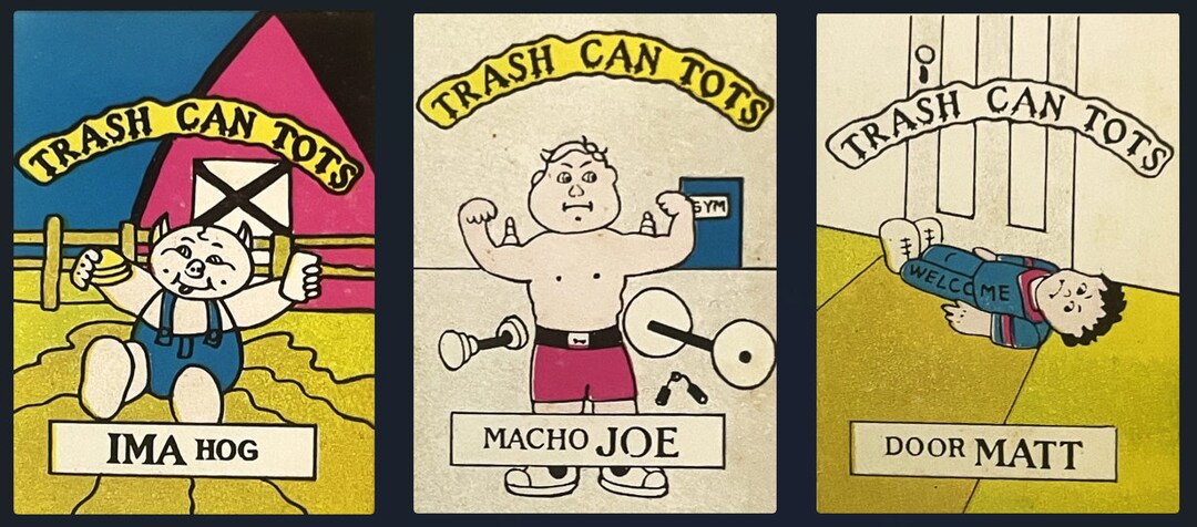 Vintage 1980s Trash Can Tots Stickers Madballs and Garbage Pail Kids ...