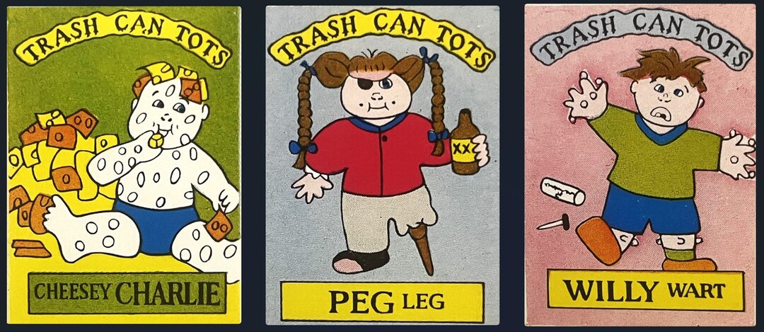 Vintage 1980s Trash Can Tots Stickers Madballs and Garbage Pail Kids ...