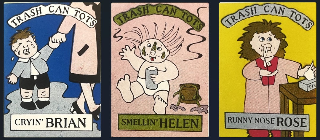 Vintage 1980s Trash Can Tots Stickers Madballs and Garbage Pail Kids ...