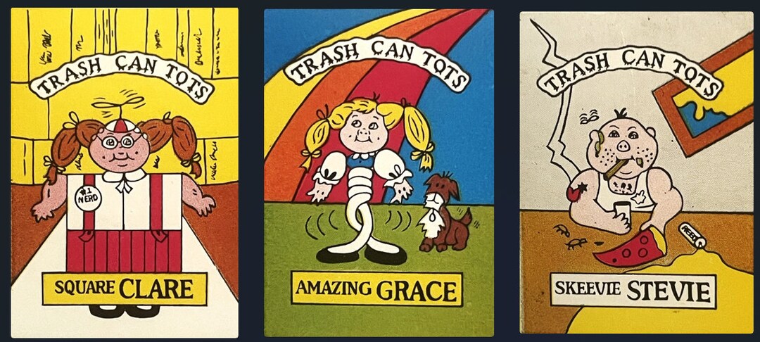 Vintage 1980s Trash Can Tots Stickers Madballs and Garbage Pail Kids ...