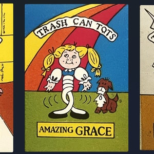 Vintage 1980s Trash Can Tots Stickers Madballs and Garbage Pail Kids ...