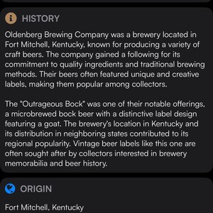 Rare Vintage 1980s - 1990s Bock Beer Label Outrage USA Oldenburg Ft ...