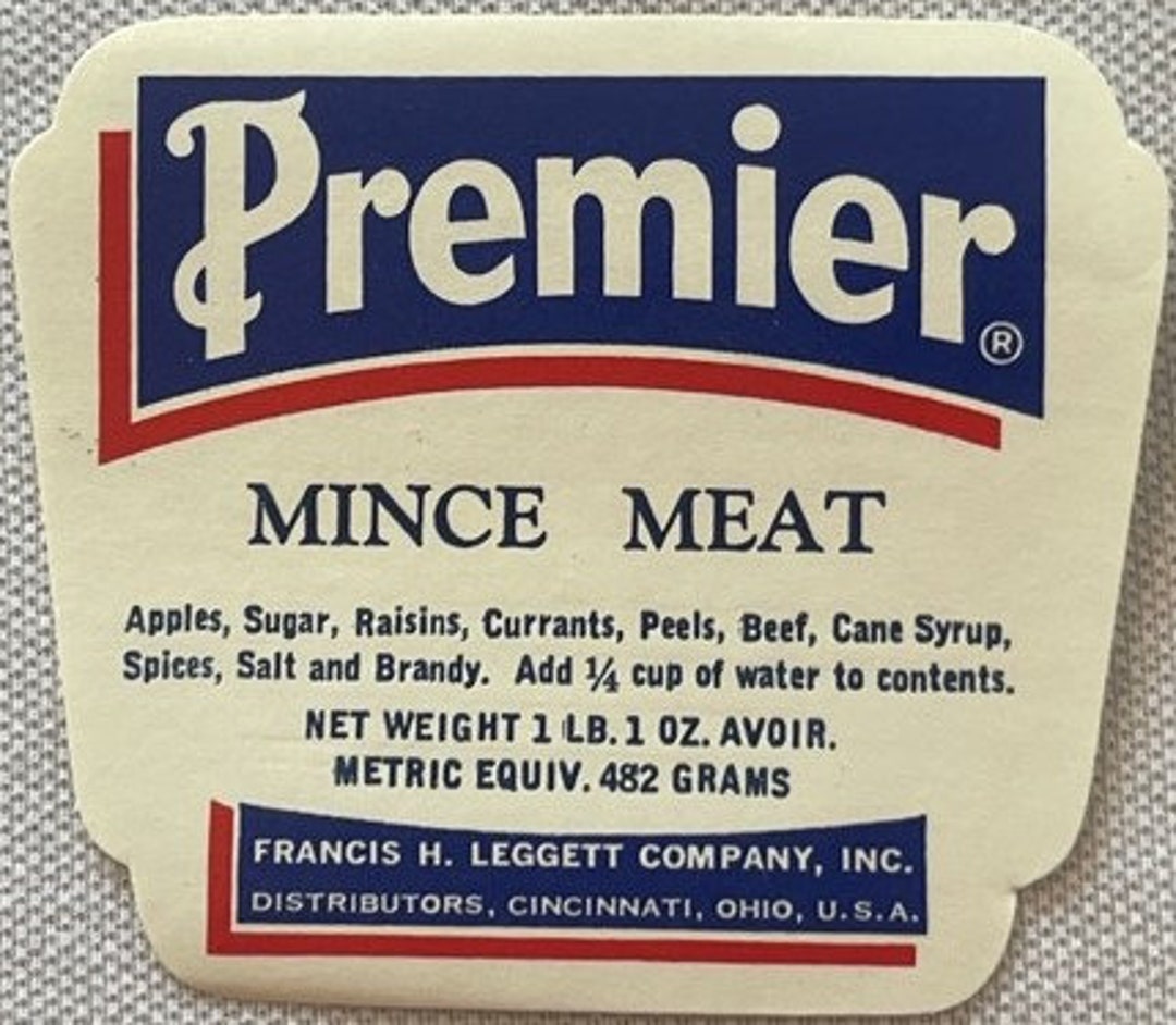 Antique Vintage Premier Mince Meat Label Cincinnati, OH 1910s - 1930s ...