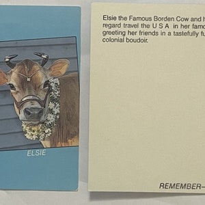 Vintage Elsie and Beauregard Borden Cow Postcard, RIP to Another USA ...