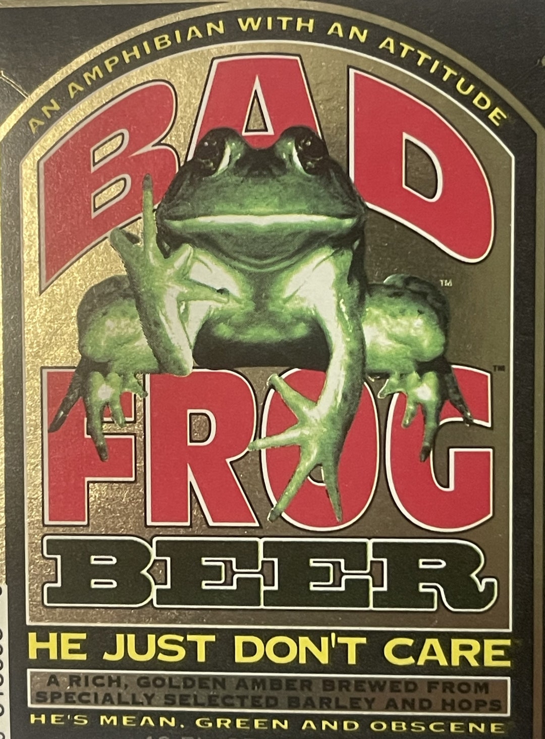 Infamous Vintage Bad Frog Beer Label Banned in 8 States for Being ...