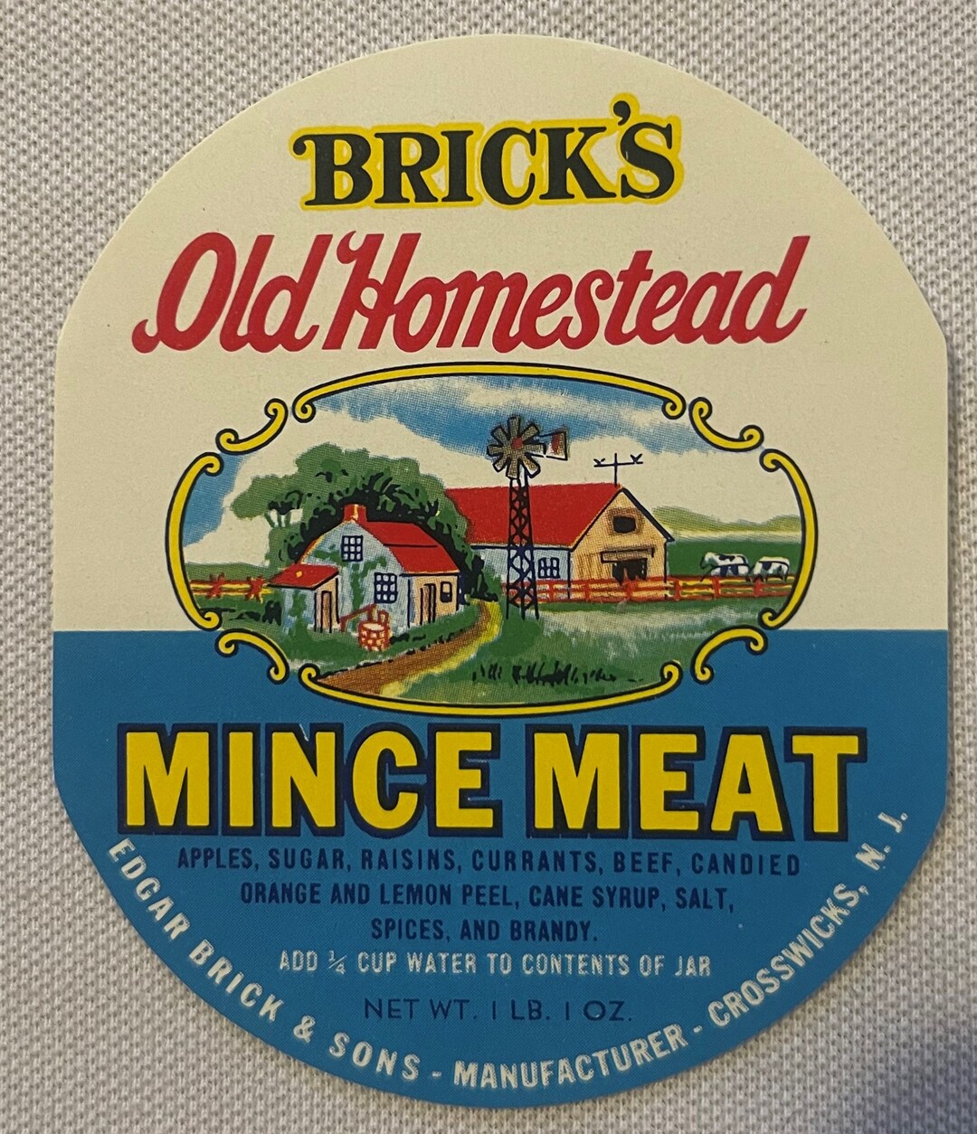 Rare Antique Vintage Old Homestead Mince Meat Label 1910s - 1930s - Etsy