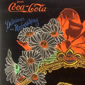 Rare Vintage 1970s Coke Coca-cola Scroll Cloth With Tassels 1899 ...