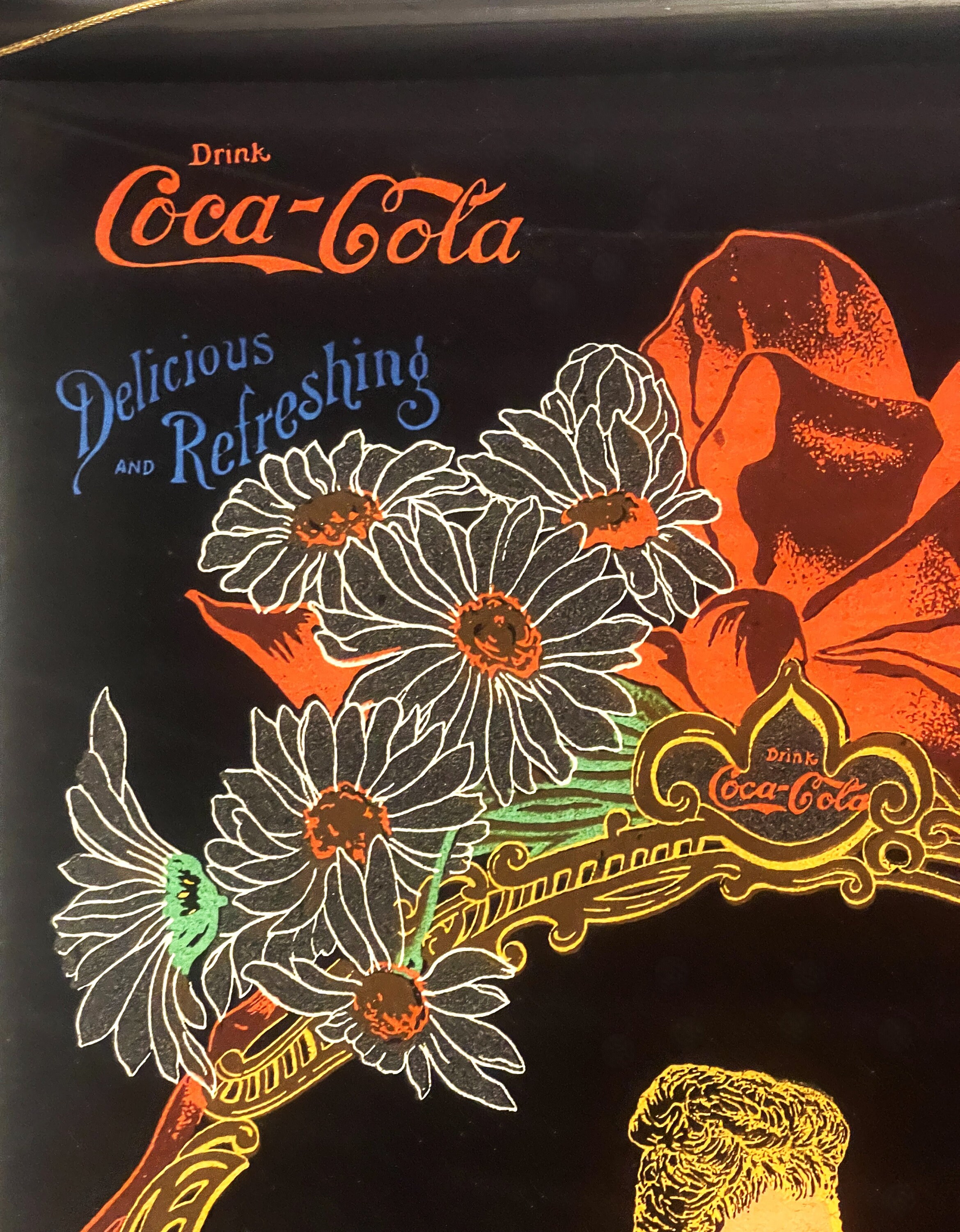 Rare Vintage 1970s Coke Coca-cola Scroll Cloth With Tassels 1899 ...