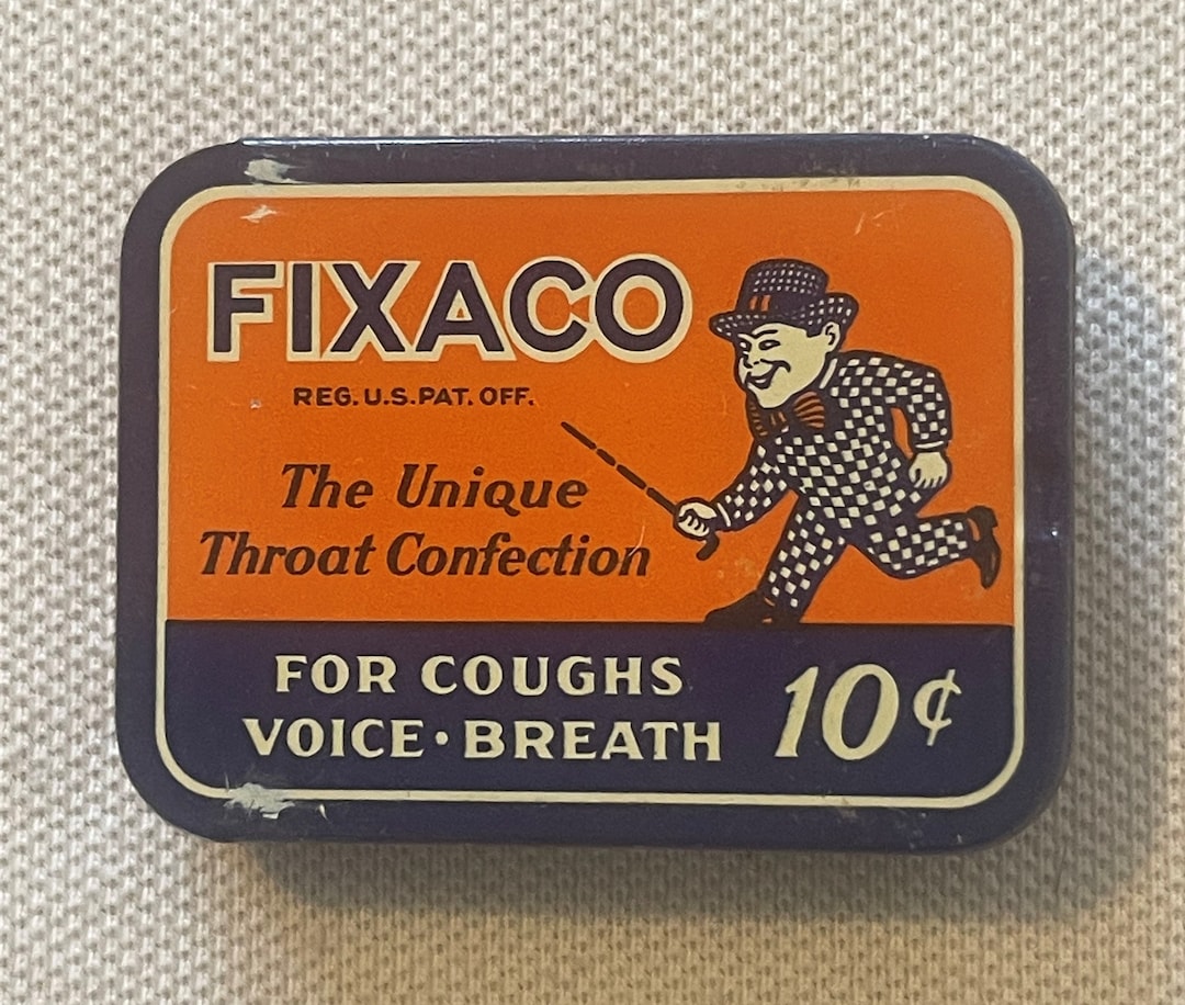 Antique Vintage 1930s Fixaco Medicine Tin - NOS Pharmacy Doctor ... Antique Vintage 1930s Fixaco Medicine Tin - NOS Pharmacy Doctor ...