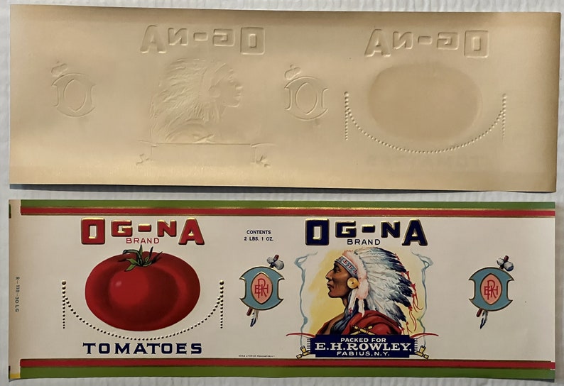 Antique 1920s Og Na Gold Embossed Can Label Fabius NY - Etsy