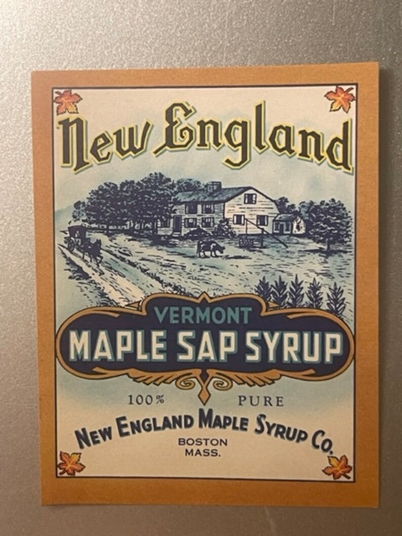 Rare Antique Large New England Vermont Maple Syrup Label - Etsy