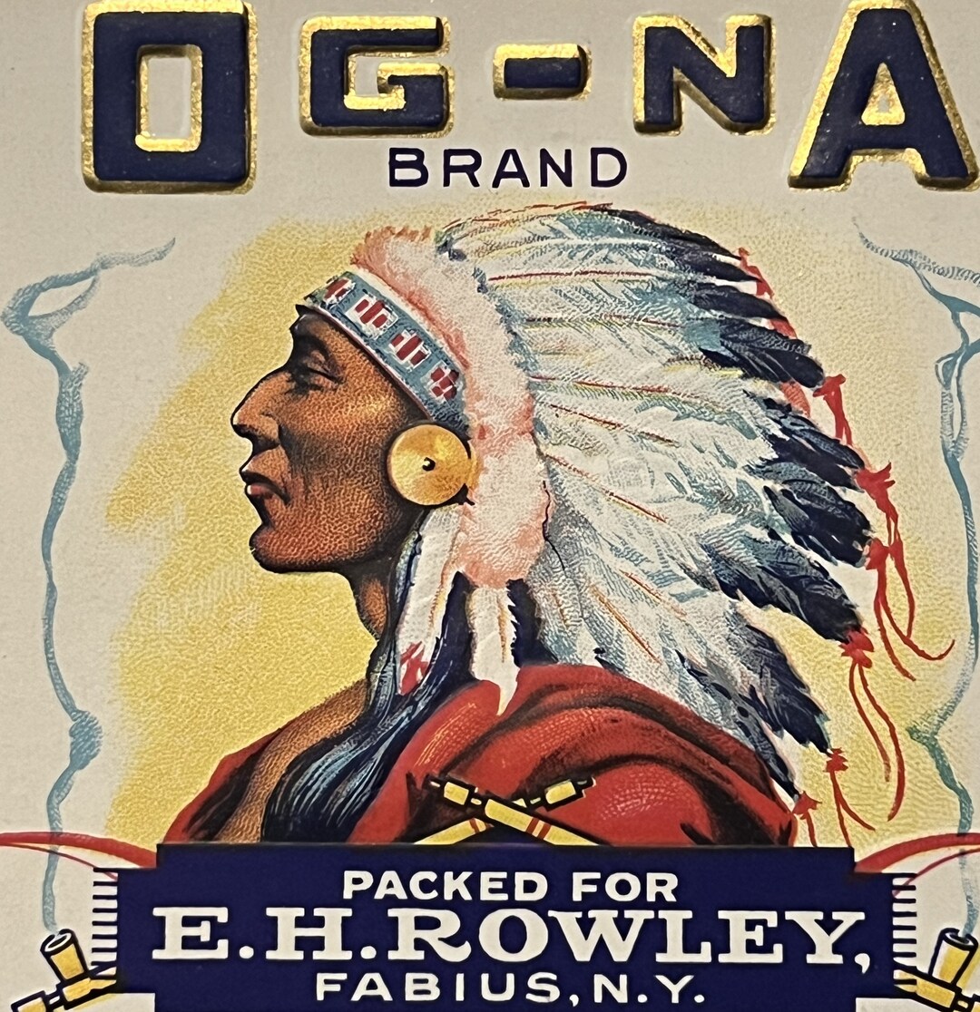 Antique 1920s Og - Na Gold Embossed Can Label Fabius, NY Native ...