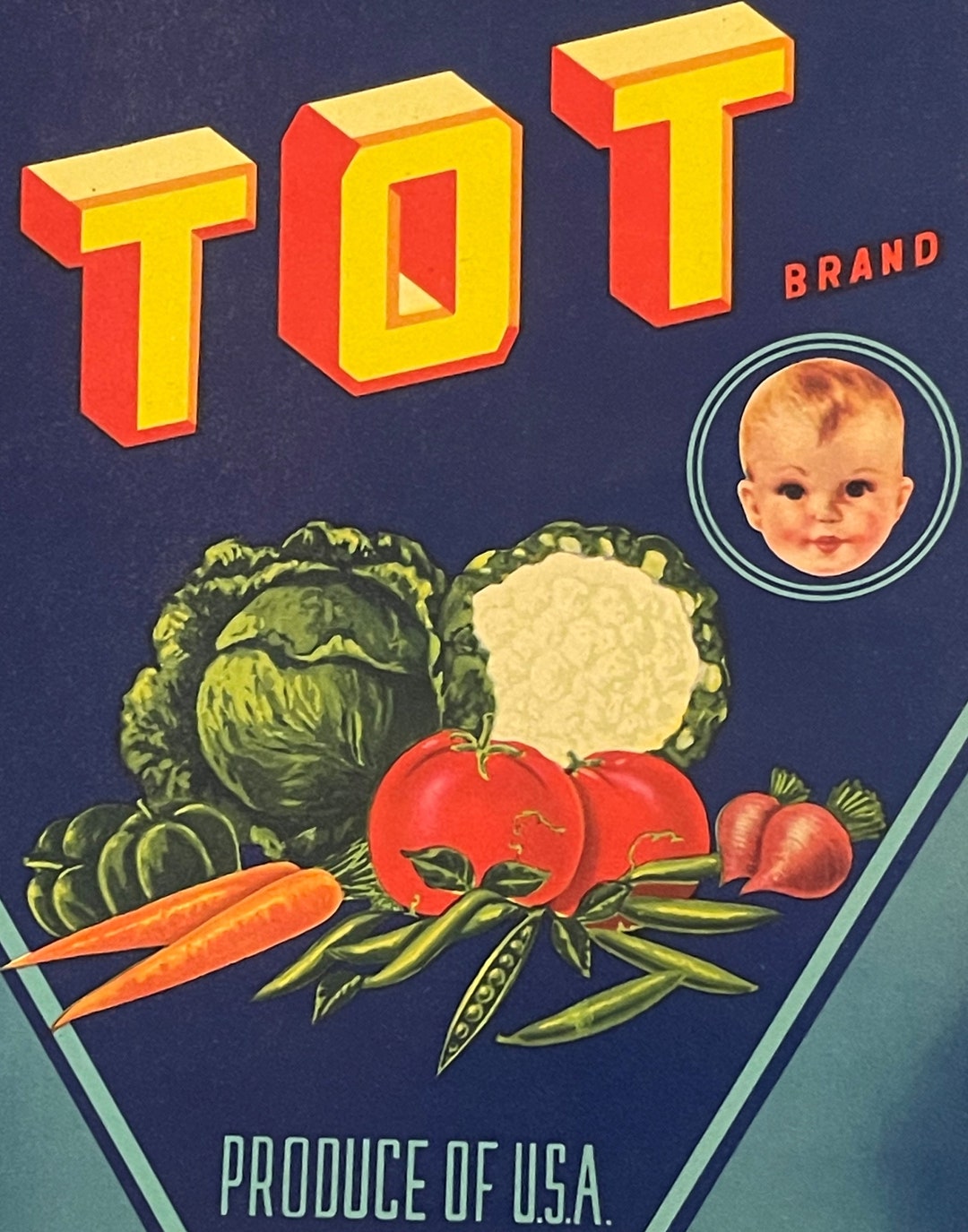 Antique Vintage 1940s Tot Crate Label, Watsonville, CA, Cute Baby! - Etsy