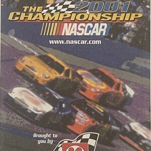 Vintage 2001 NASCAR Winston Cup Ballot, Year Tragic Loss Dale Earnhardt ...
