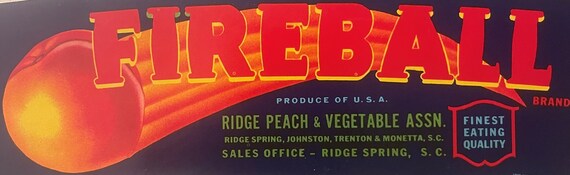 Vintage Fireball Crate Label 1960s South Carolina's - Etsy
