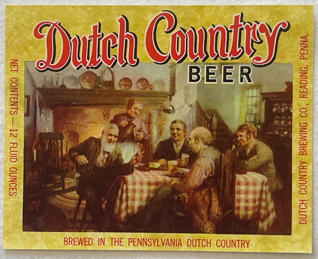 Vintage Dutch Country Beer Label 1960s Reading, PA - Amazing Scene! - Etsy