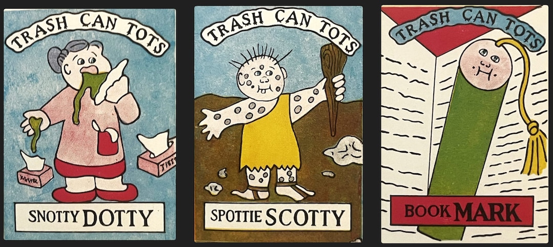 Vintage 1980s Trash Can Tots Stickers Madballs and Garbage Pail Kids ...