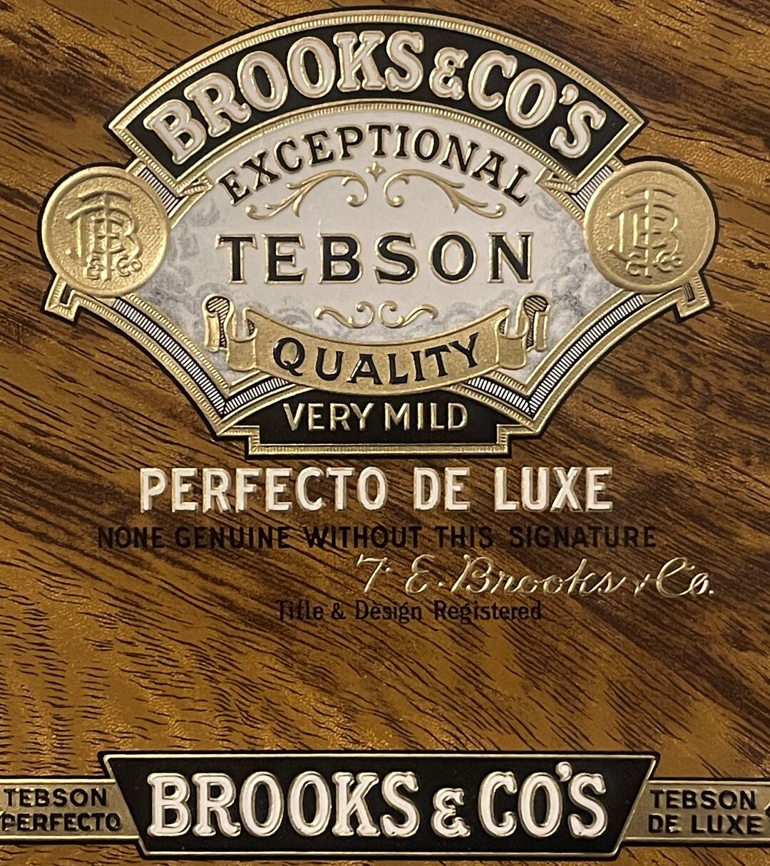 Antique 1900s - 1920s Tebson Embossed Cigar Label Woodgrain, Brooks ...