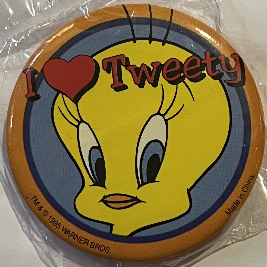 Vintage 1995 Looney Tunes Pin, I Love Tweety Bird, Unopened in Package ...
