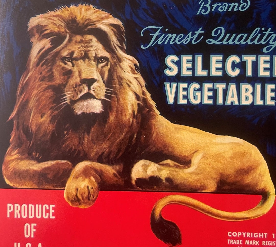 Antique Vintage 1930s Lion Crate Label, Watsonville, CA, King of the ...