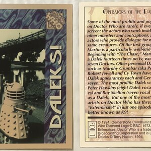 Vintage 1994 Doctor Who Complete Foil Card Set (cards 1–7) — BBC ...