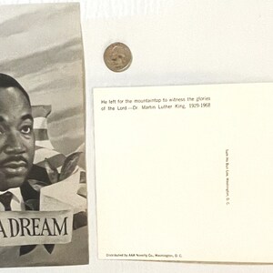 Huge Vintage 1960s Commemorative Martin Luther King Postcard MLK ...