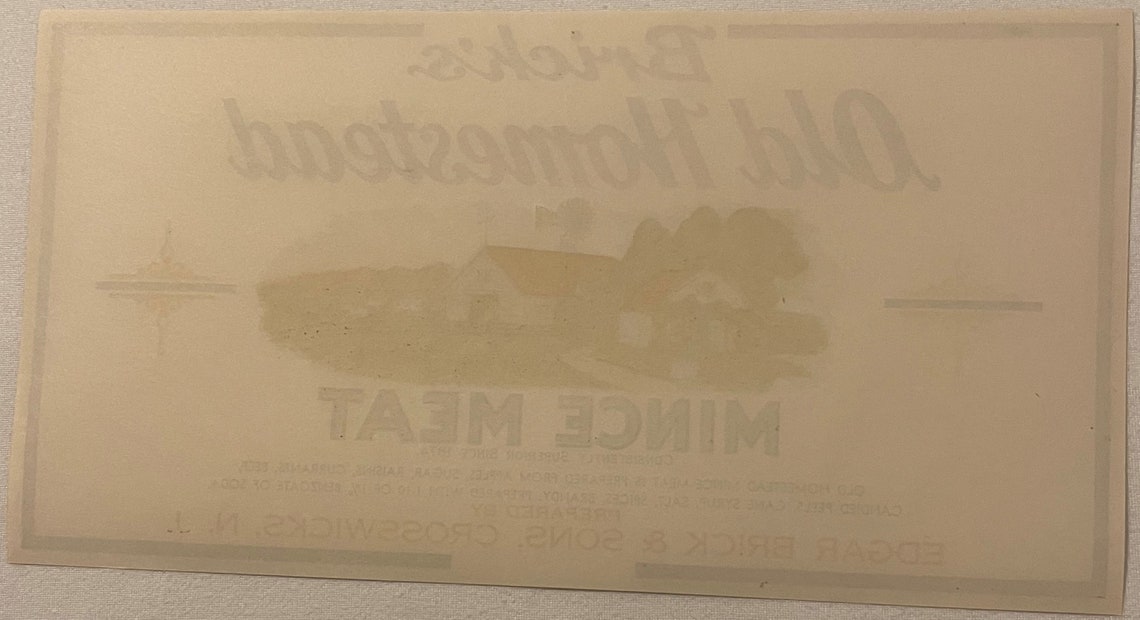 Large Antique Vintage Homestead Mince Meat Label 1910s Farm - Etsy