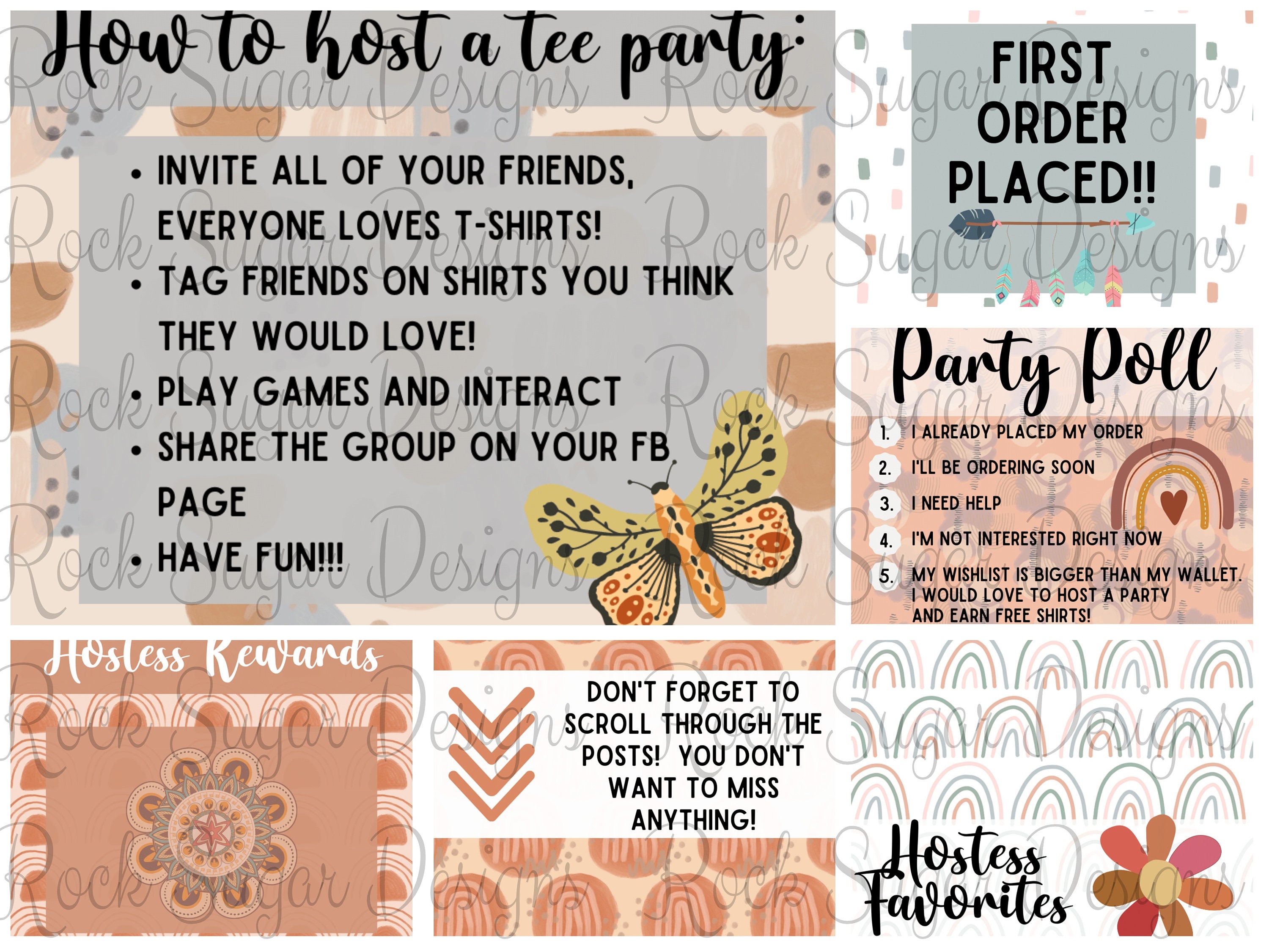 Boho Tee Party Graphics Bundle, Tshirt Party, T-shirt Party, Tee Party ...