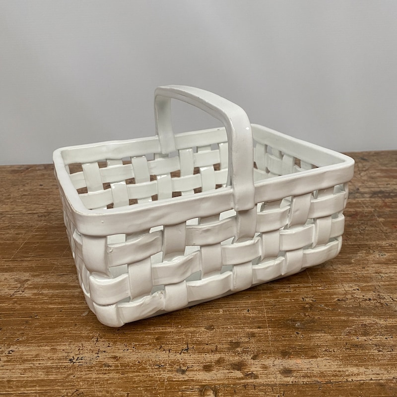 White Basket - Etsy