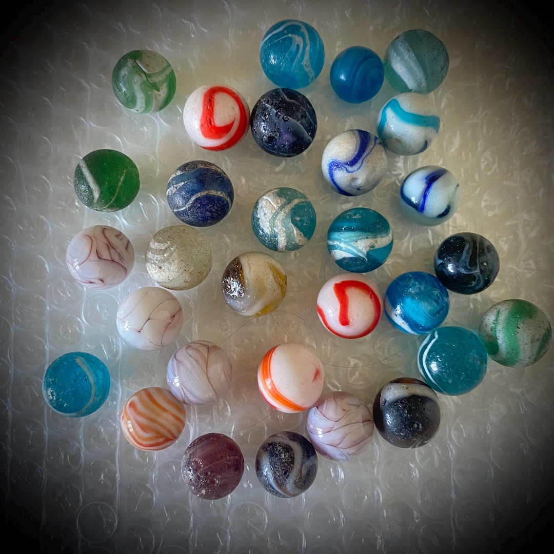 Vintage Lot of 30 Different Colored Glass Marbles 1960's - 70's - Etsy
