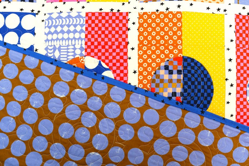 Handmade Modern Colorful Quilt - 55"x73" - Vibrant & Unique - Etsy