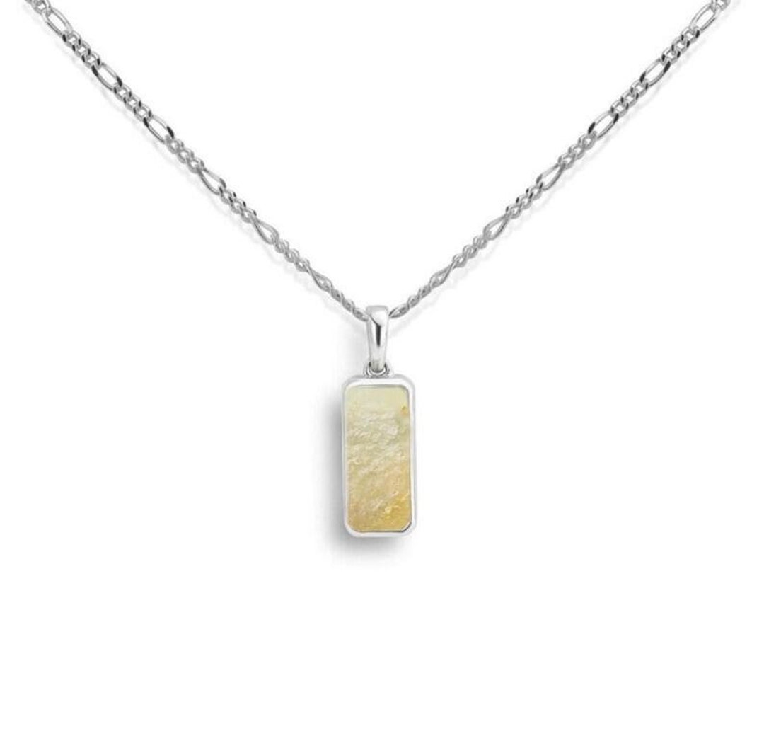 Handmade Libyan Desert Glass Pendant: Raw Stone Necklace, Minimalist ...