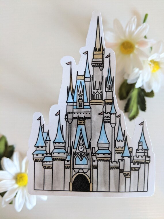 Watercolor Disney Castle Sticker | Etsy