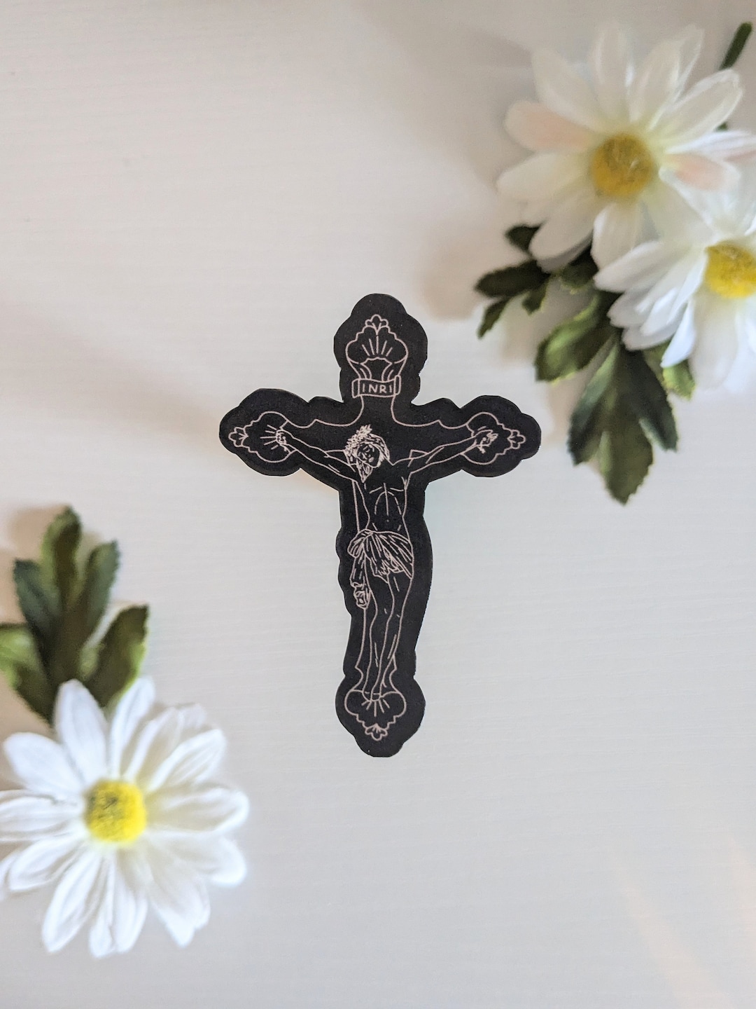 Crucifix Sticker - Etsy