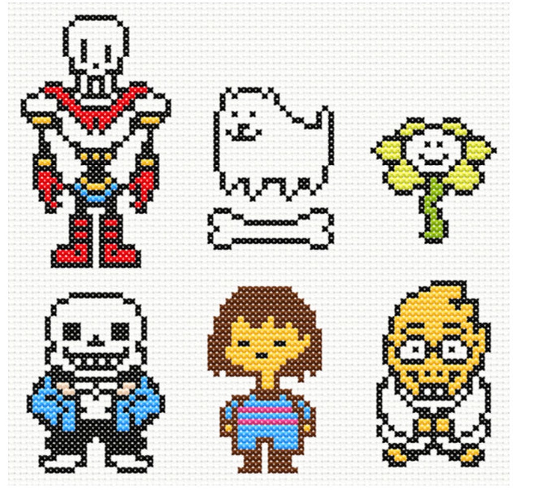 Beginner Friendly Undertale Assorted Characters Cross Stitch Pattern - Etsy