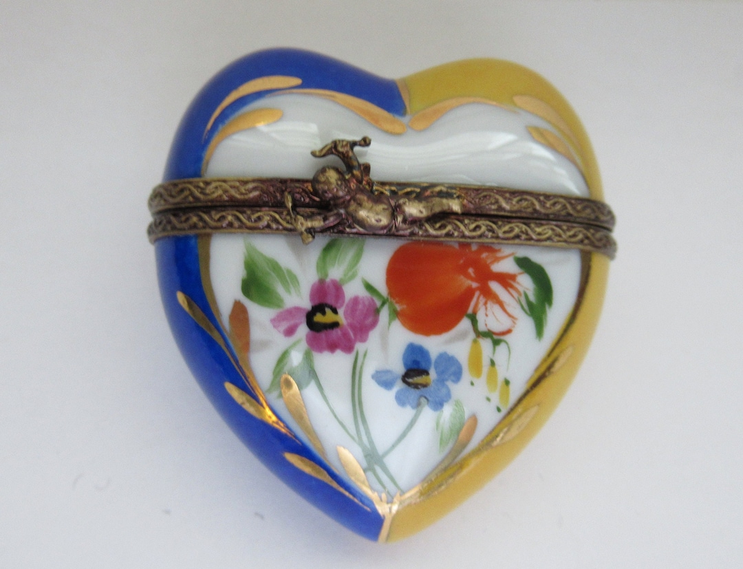 Vintage Limoges Trinket-unique Heart Box - Etsy