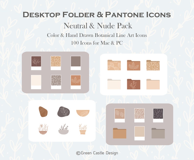 Desktop Folder Icon for Mac and Windows, Aesthetic Folder Icon Pack ...