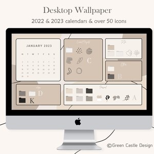Aesthetic Desktop Wallpaper Organizer 2022 and 2023 Monday - Etsy