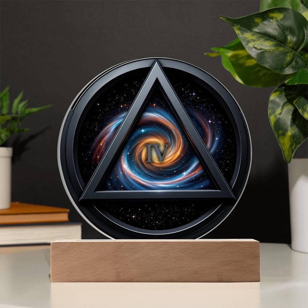 Custom LED Sobriety Milestone Plaque, Personalized Galaxy Acrylic Sign ...