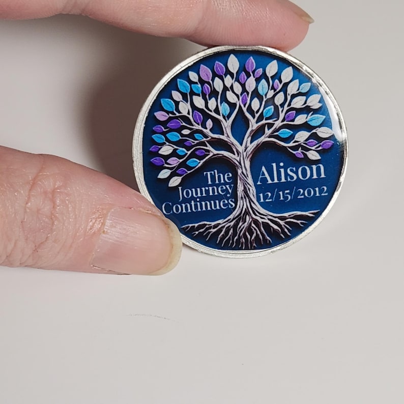 Sobriety Coin With Personalized Sober Date, the Journey Continues ...