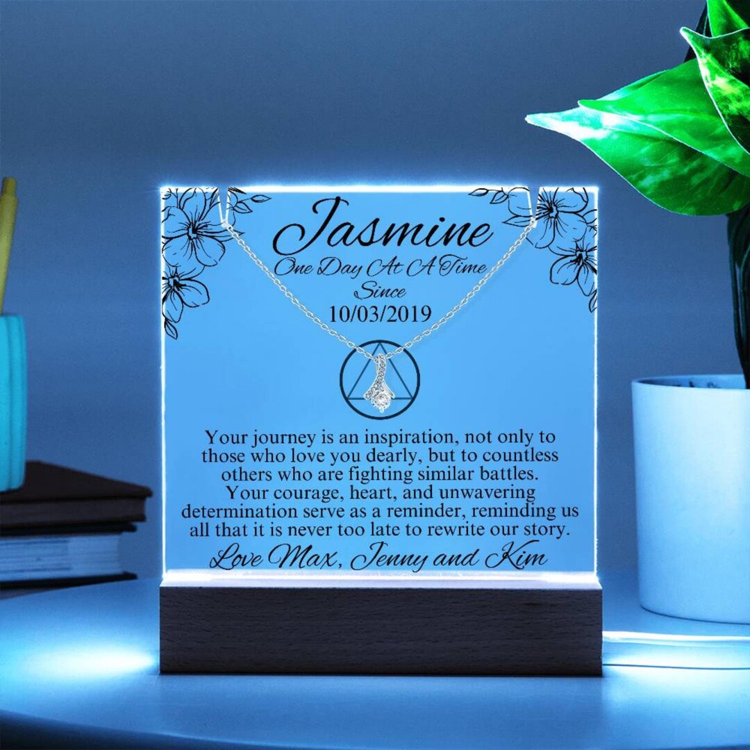 Personalized Keepsake Acrylic Bundle With Love Knot Necklace ...