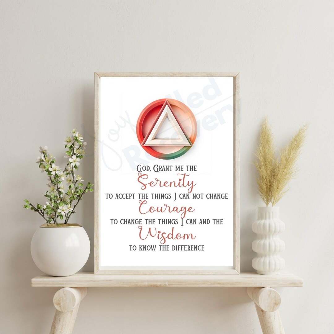 Serenity Prayer AA Symbol PNG, Sober Living Digital Download, Recovery ...