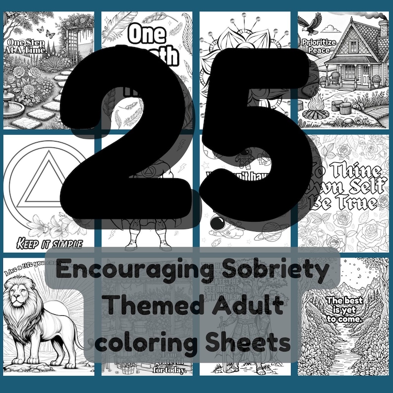 25 Sobriety-themed Coloring Pages - Encouraging AA Recovery - Instant ...