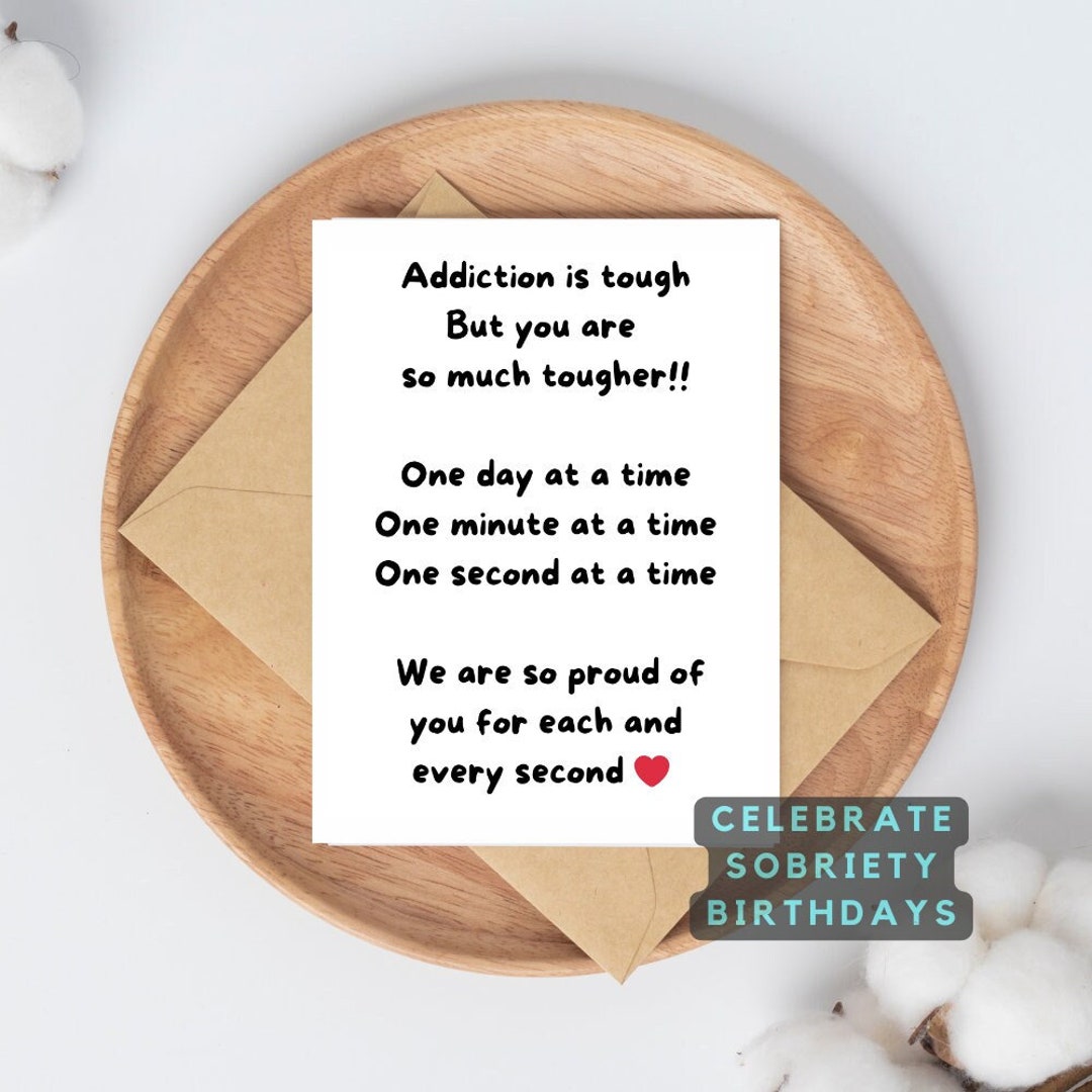 Sobriety Card for Someone in Recovery- Digital Download - Encouraging ...