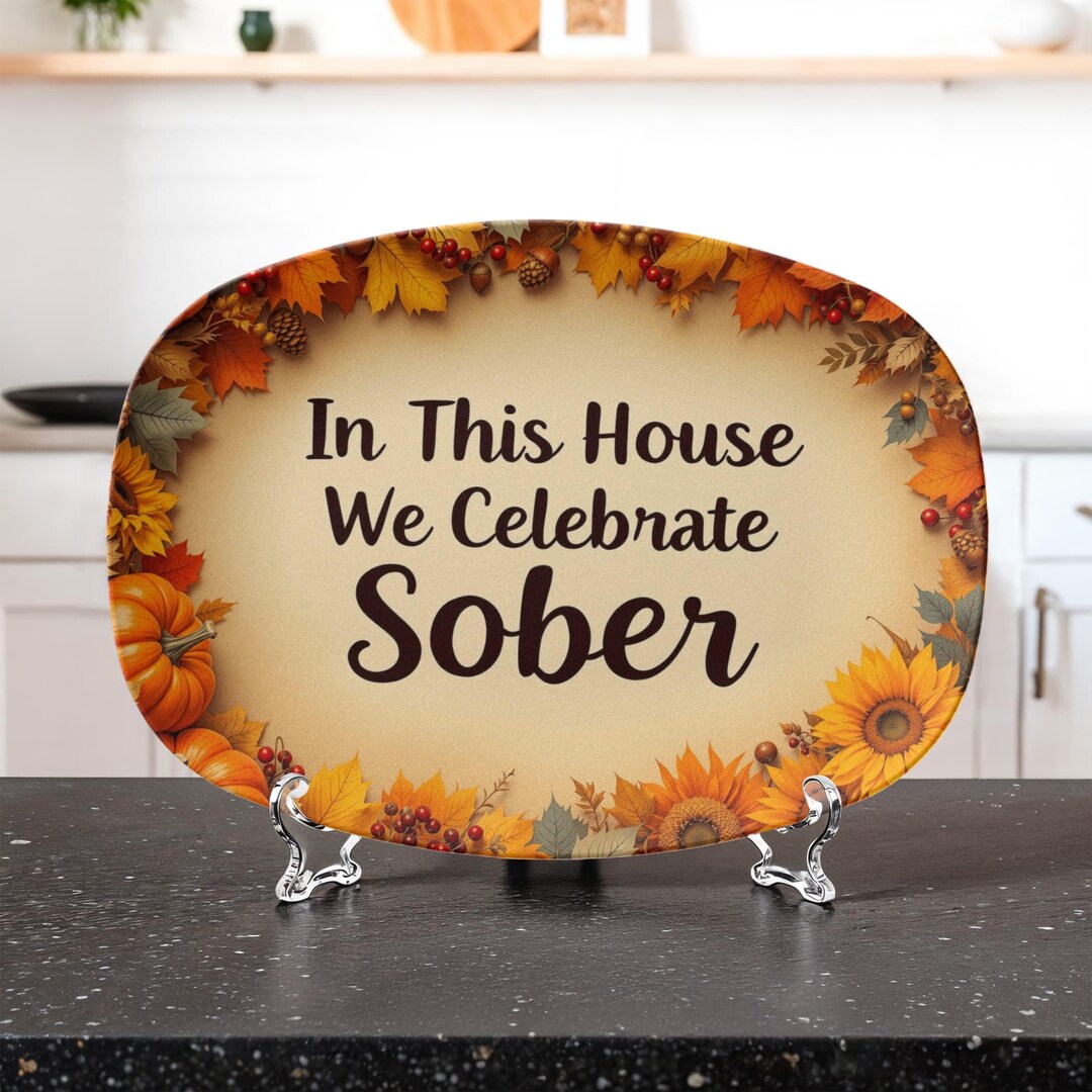 Thanksgiving Sobriety Gift – Fall Sober Celebration Platter – Autumn ...